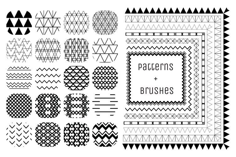 Pattern brushes with outer and inner tiles Vector Image