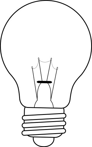 Bulb light symbol isolated black and white Vector Image