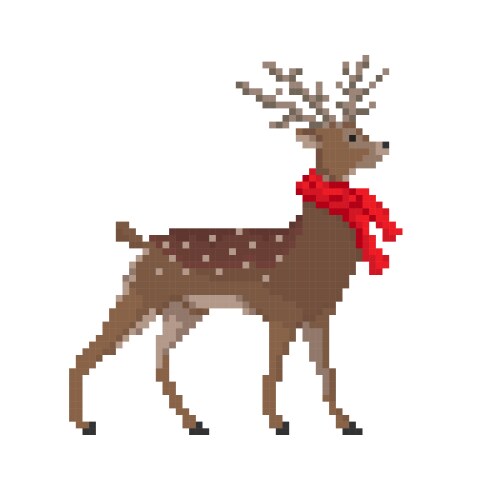 Pixel cute deer detailed isolated Royalty Free Vector Image
