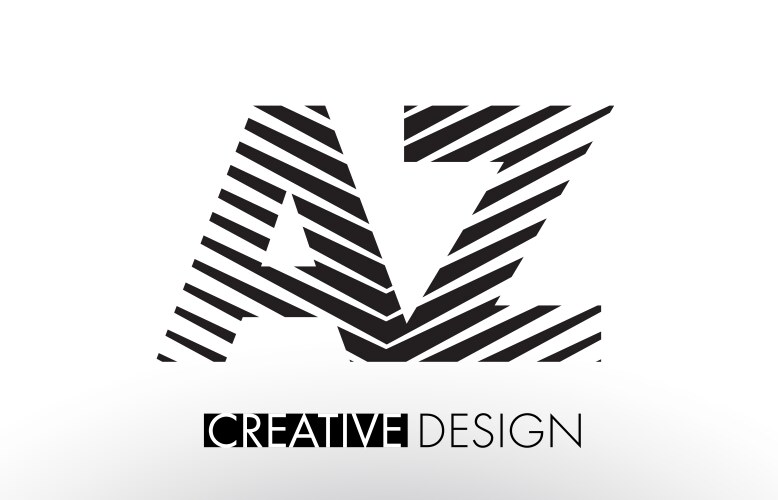 Az a z letter modern logo design with yellow Vector Image