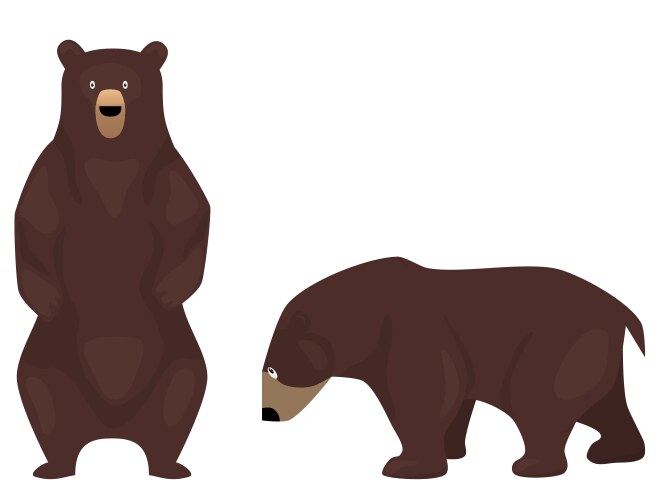 Two cartoon bears with speech bubble Royalty Free Vector
