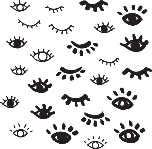 Eye icons open and closed human eyes Royalty Free Vector