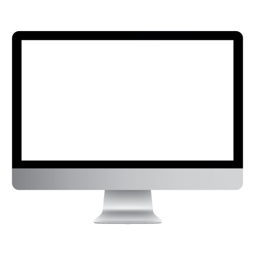 Computer display with blank white screen Vector Image