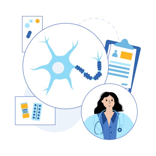 Peripheral neuropathy medical poster Royalty Free Vector