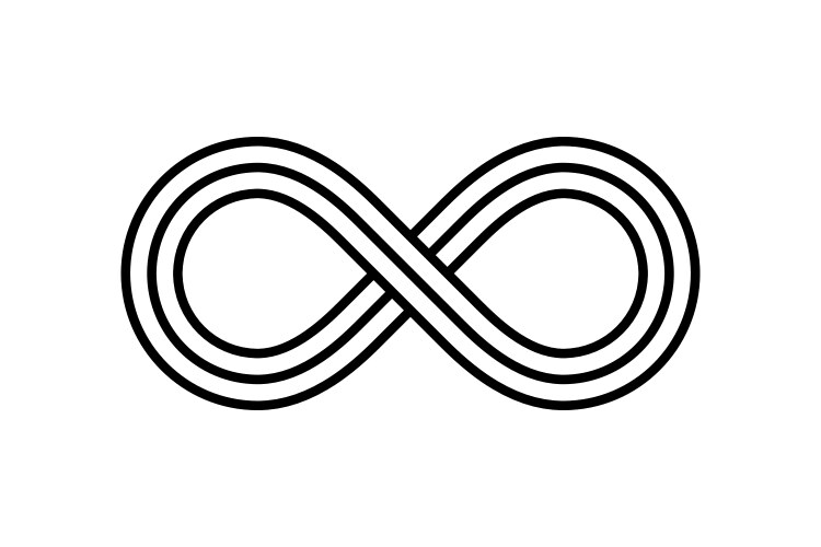 Infinity symbol with feather Royalty Free Vector Image