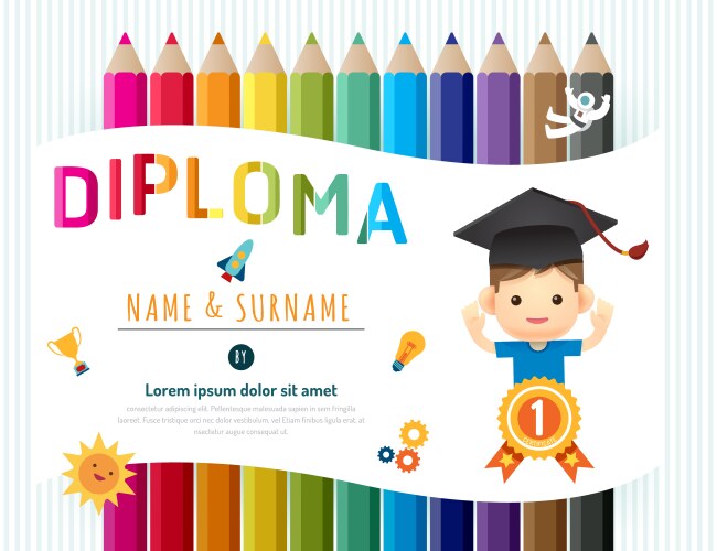 Kindergarten Certificate Border Vector Images (over 1,200)