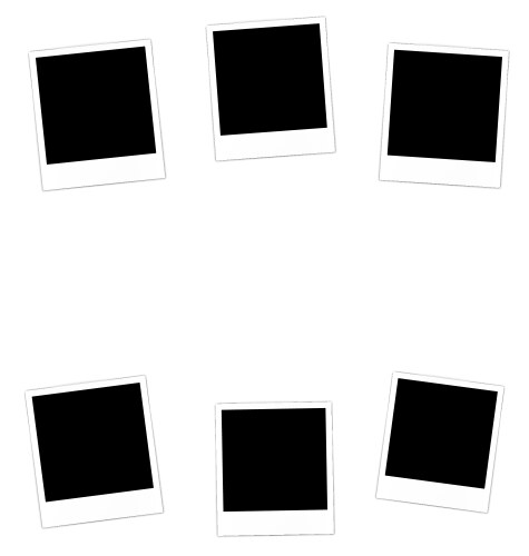 Set photo frame creative shape moon Royalty Free Vector