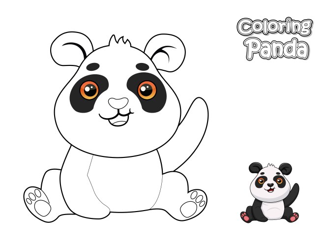 Panda connect the dots and color Royalty Free Vector Image