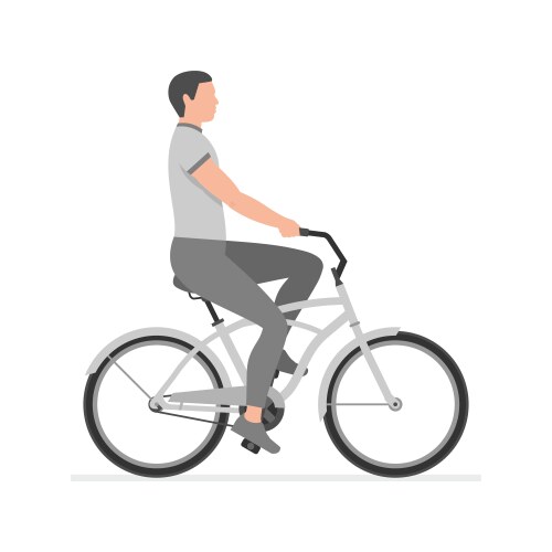 Man is riding a bike Royalty Free Vector Image