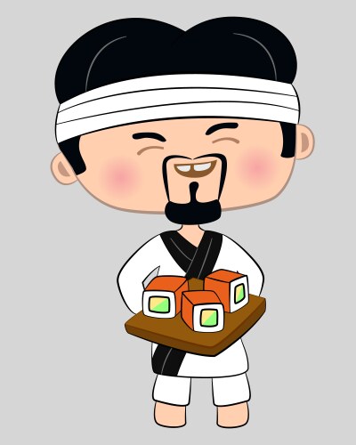 Sushi master Royalty Free Vector Image - VectorStock