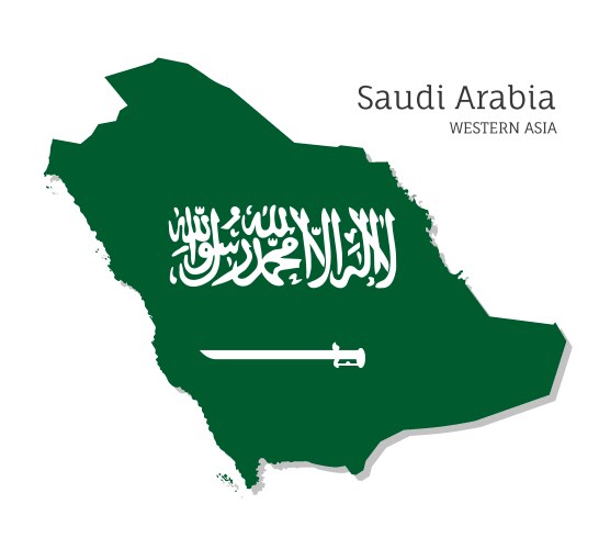 Highly detailed saudi arabian map with national Vector Image