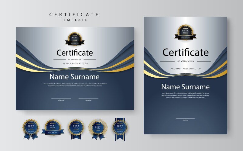 Science achievement certificate design template Vector Image