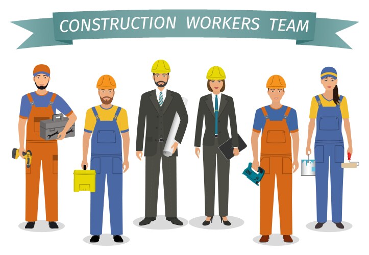 Professional workers labor day cartoons Royalty Free Vector