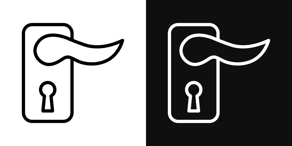 Door handle icon set knob lock latch symbol Vector Image