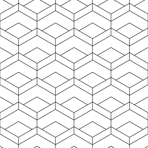 Hexagon rhombus geometric seamless pattern texture