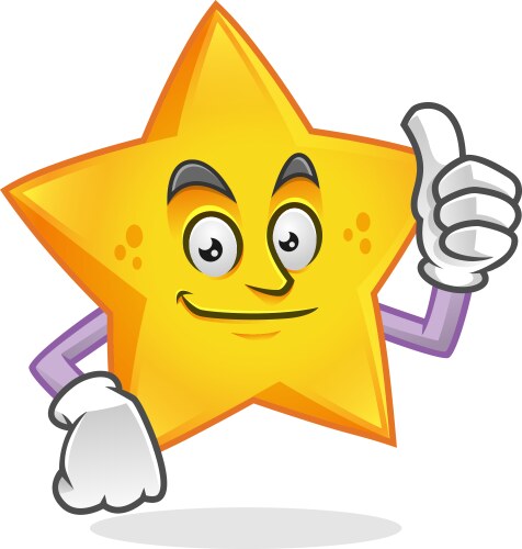 Student with book star character cartoon style Vector Image