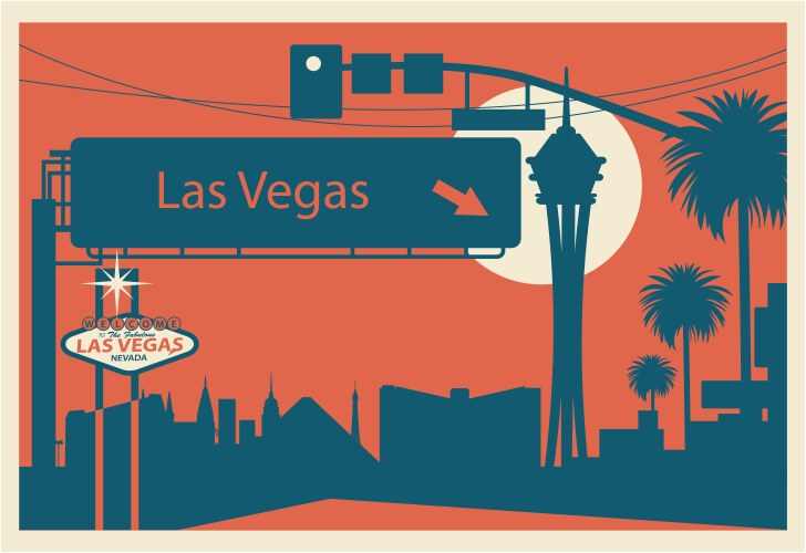 Las vegas skyline Royalty Free Vector Image - VectorStock