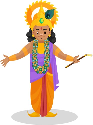 Lord krishna cartoon character Royalty Free Vector Image