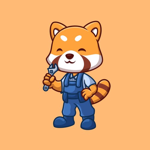 Mechanic panda cute cartoon Royalty Free Vector Image