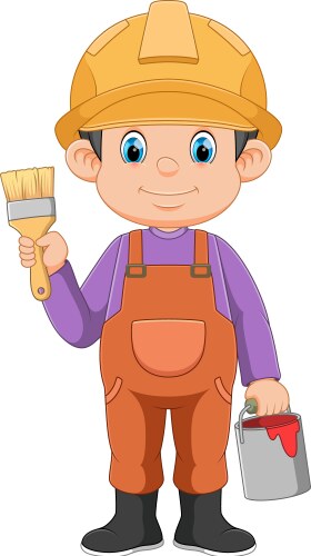 Funny carpenter cartoon Royalty Free Vector Image