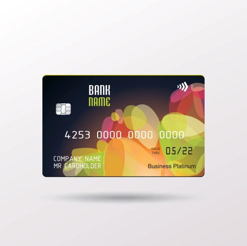 Bank card design template Royalty Free Vector Image