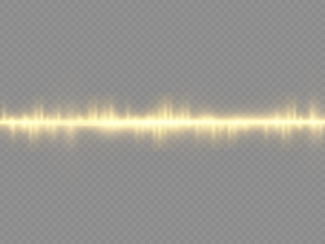 Horizontal light ray flash yellow line Royalty Free Vector