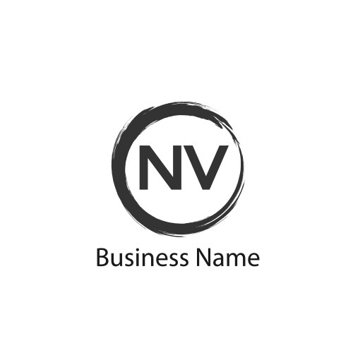 Black white initial letter n circle logo Vector Image