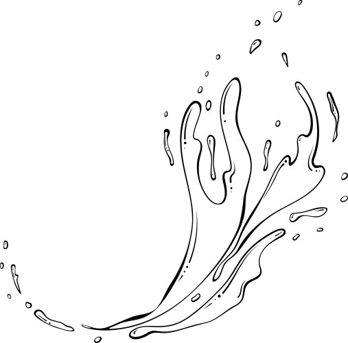 Set of liquid splash line art Royalty Free Vector Image