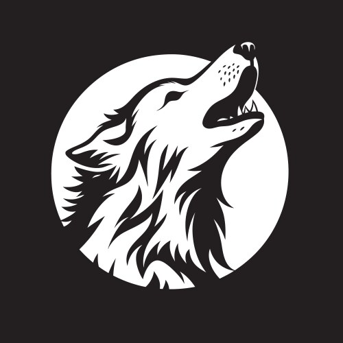 Lunarhowl black emblem of nighttime howler Vector Image