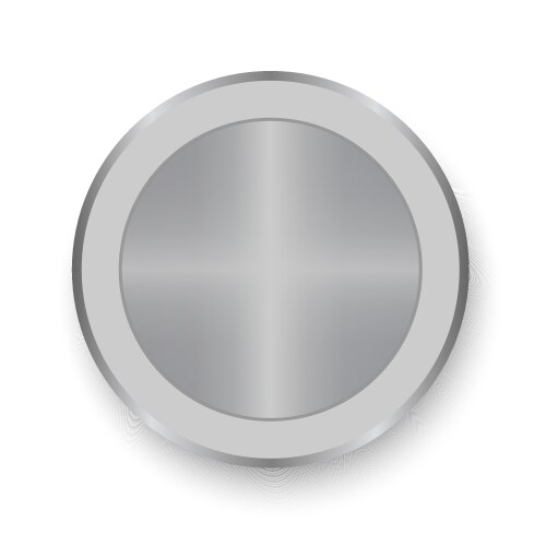 Realistic metal button Royalty Free Vector Image Realistic metal button Royalty Free Vector Image
