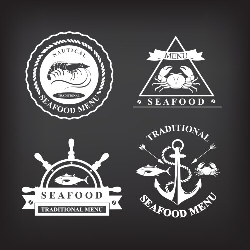 Restaurant menu set of seafood template design Vector Image