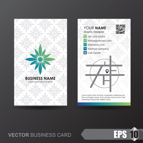 Abstract green colorful business card Royalty Free Vector