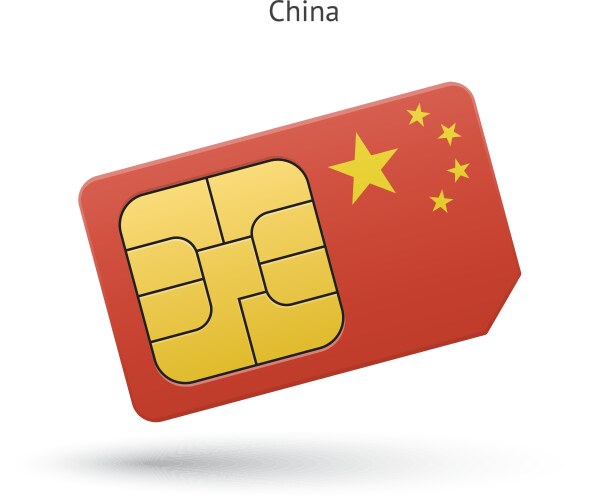 Aruba mobile phone sim card with flag Royalty Free Vector