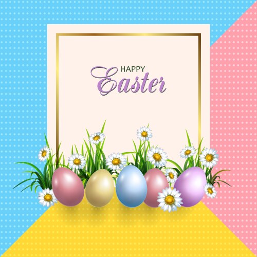 Easter card with eggs and flowers Royalty Free Vector Image
