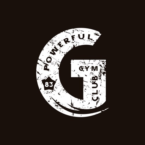 Emblem of the powerlifting club Royalty Free Vector Image