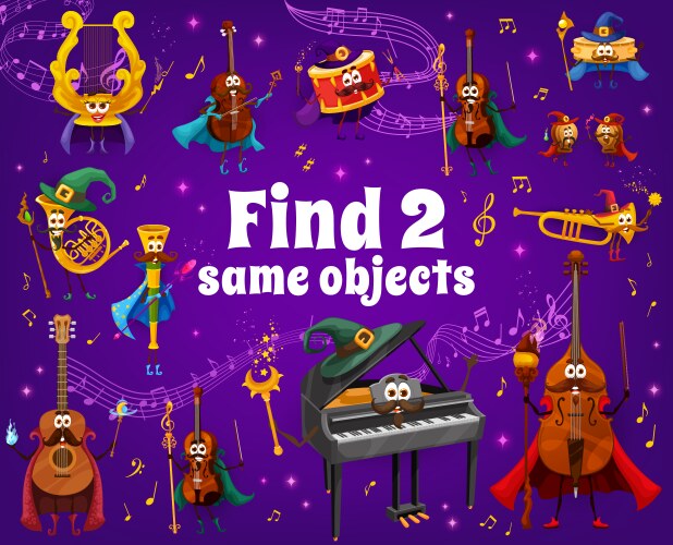 Funny musical instruments cartoon characters Vector Image