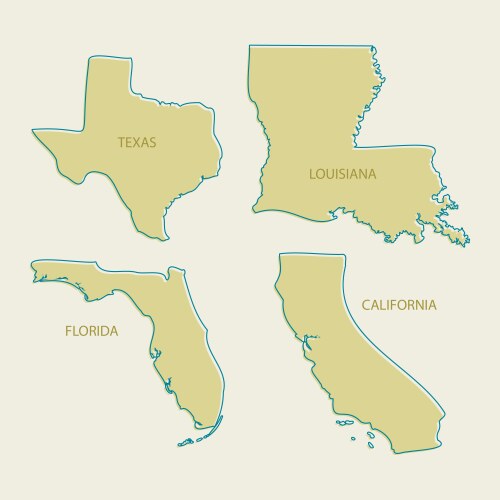 Hand drawn usa states outline map Royalty Free Vector Image