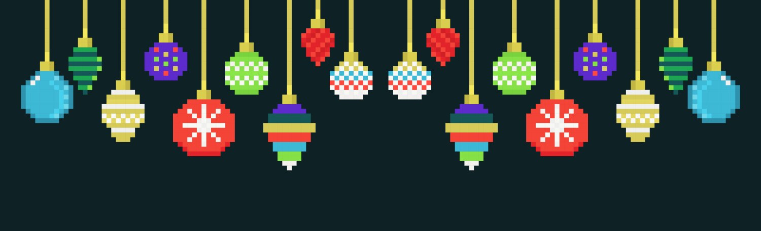 Pixel christmas icons Royalty Free Vector Image