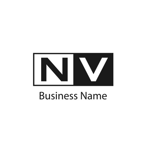 Initial letter nv logo template design Royalty Free Vector