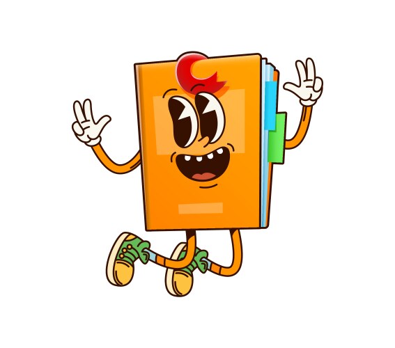 School education exercise book groovy character Vector Image