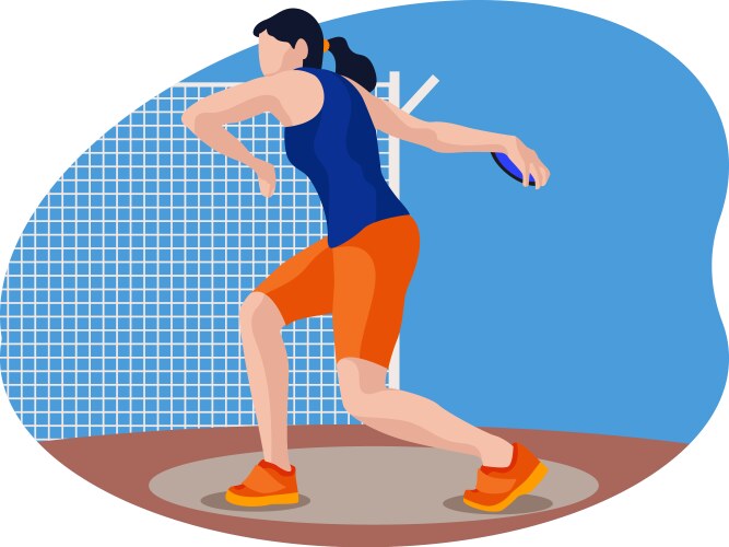 Discus thrower athlete silhouettes Royalty Free Vector Image