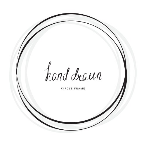 Hand drawn circle line sketch set circular Vector Image