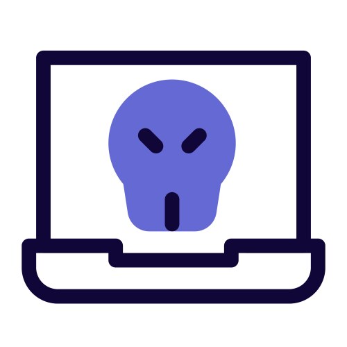 Laptop equipped with malware software Royalty Free Vector