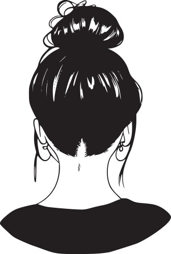 Messy bun hair Royalty Free Vector Image - VectorStock