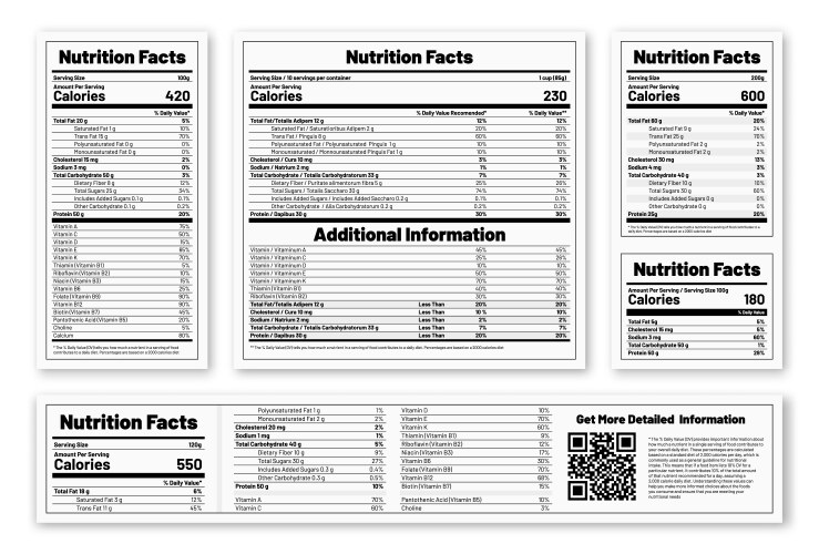 Nutrition Facts Label Template Royalty Free Vector Image