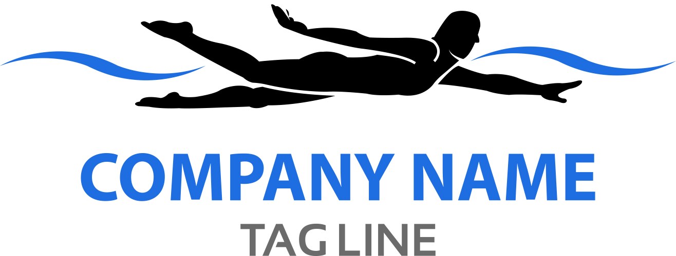 Swimmer athlete sports logo Royalty Free Vector Image