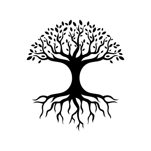 Silhouette of a girl with root Royalty Free Vector Image