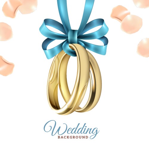 Gold wedding rings isolated Royalty Free Vector Image