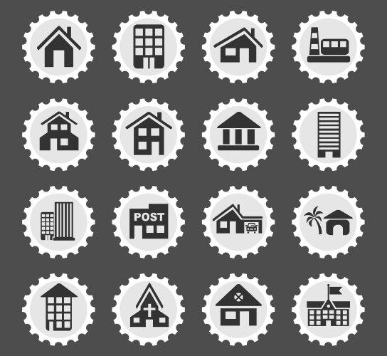Engineering building construction icons set Vector Image