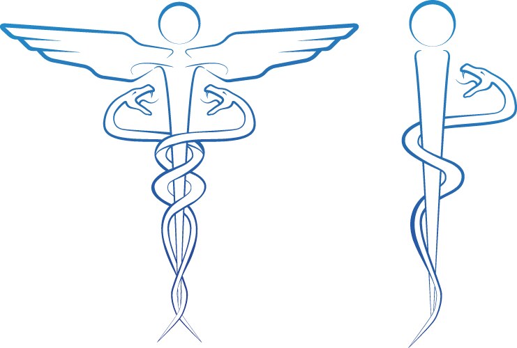 Caduceus medical symbol Royalty Free Vector Image